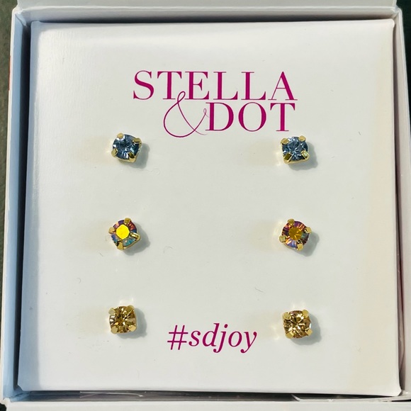 Stella & Dot | Jewelry | Stella Dot Set Of 3 Studs 3 In | Poshmark
